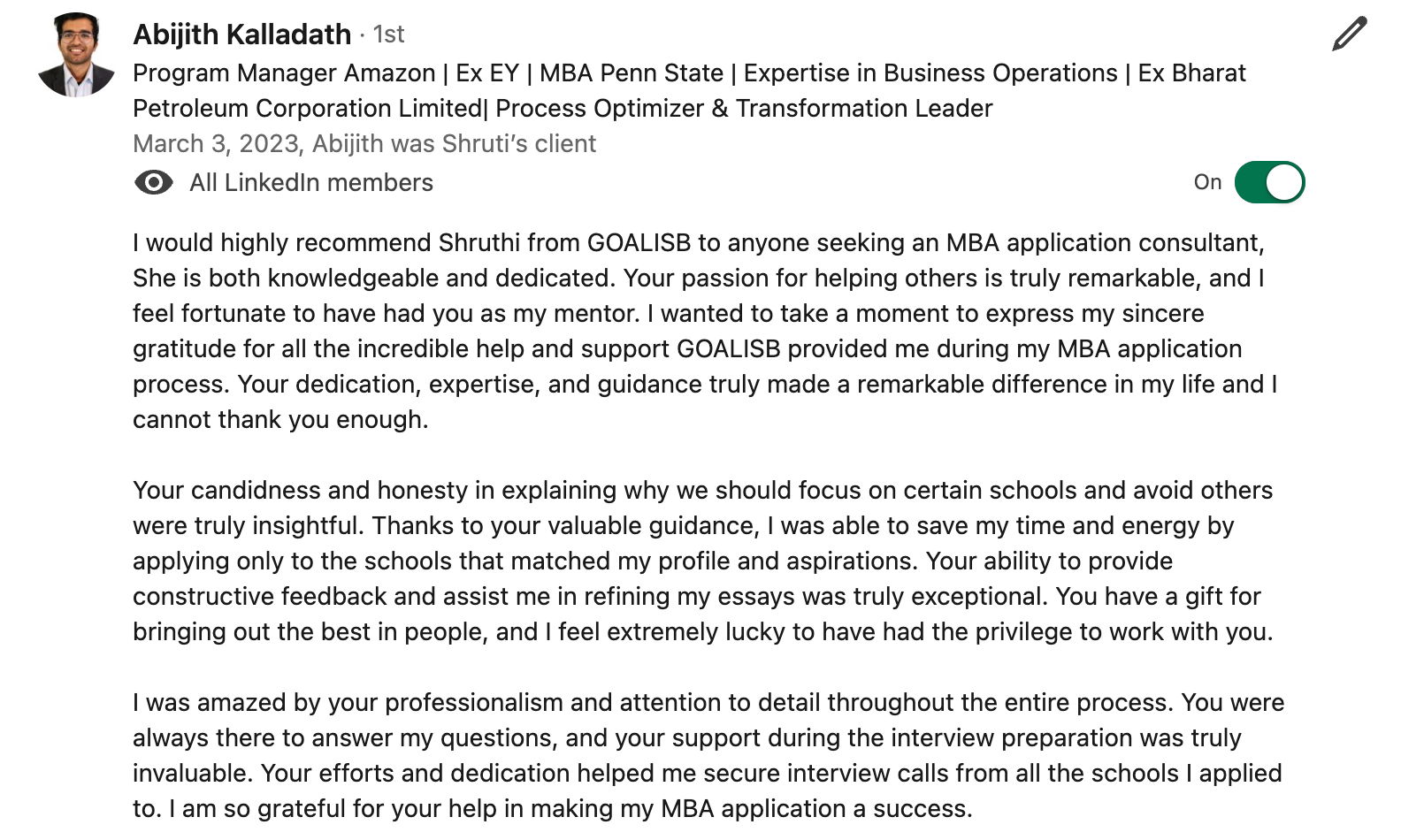 Abhijith Kalladath | GOALisB